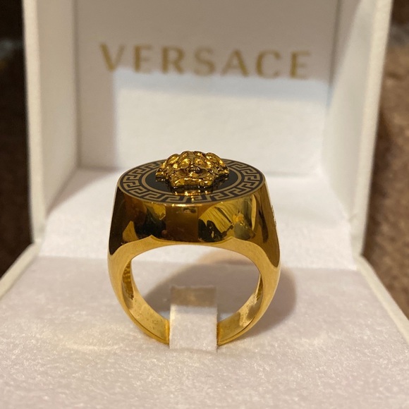 Versace | Accessories | Versace Greek Line Enamel Ring | Poshmark